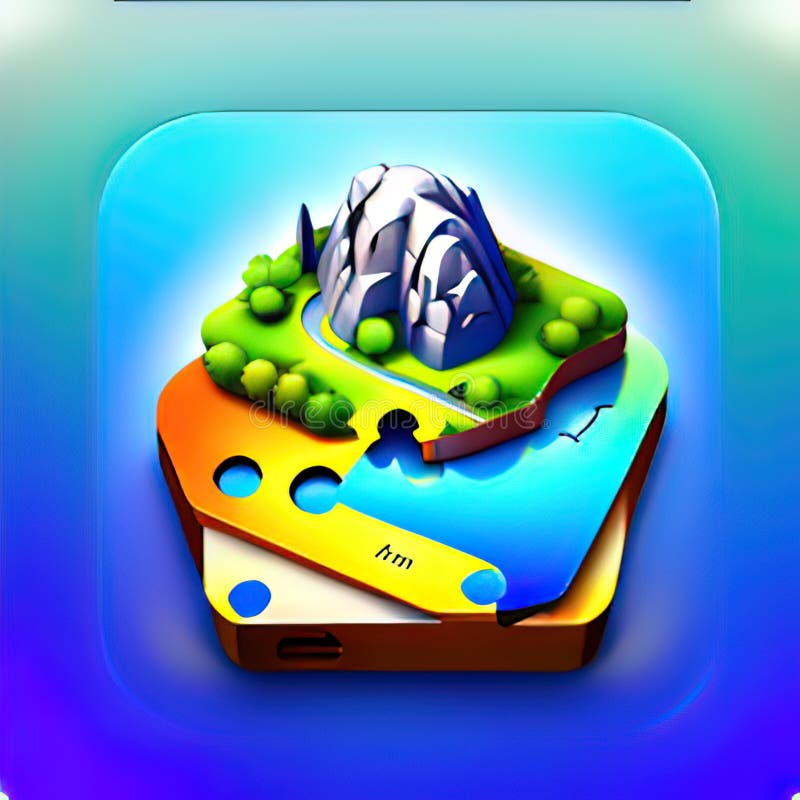 Puzzle-Adventure Software App Style Icon. Generative AI. Stock ...