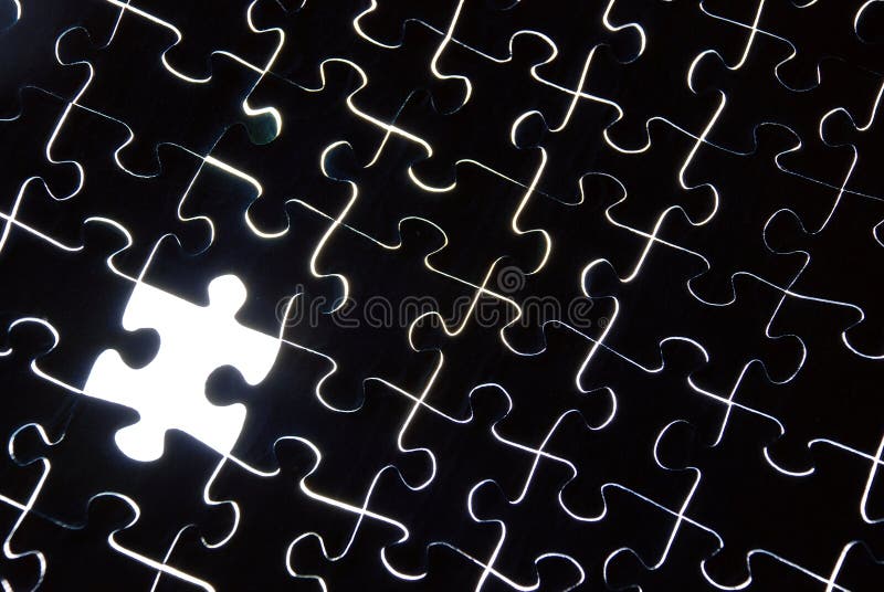 Puzzle Background with One Missing Piece Stock Photo - Image of solve ...