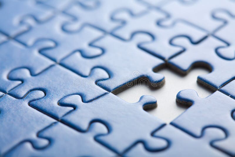 Puzzle Background with One Piece Missing Stock Photo - Image of link ...
