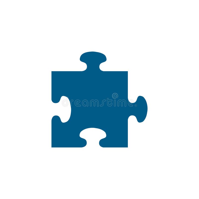 Puzzle Blue Icon on White Background. Blue Flat Style Vector ...