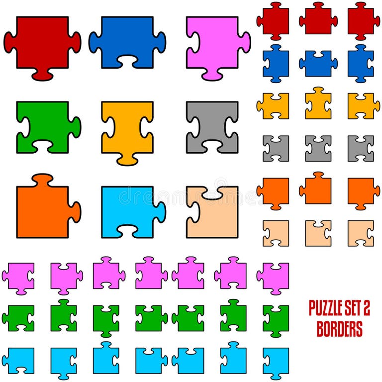 Puzzle Pieces Border Stock Illustrations – 856 Puzzle Pieces Border ...