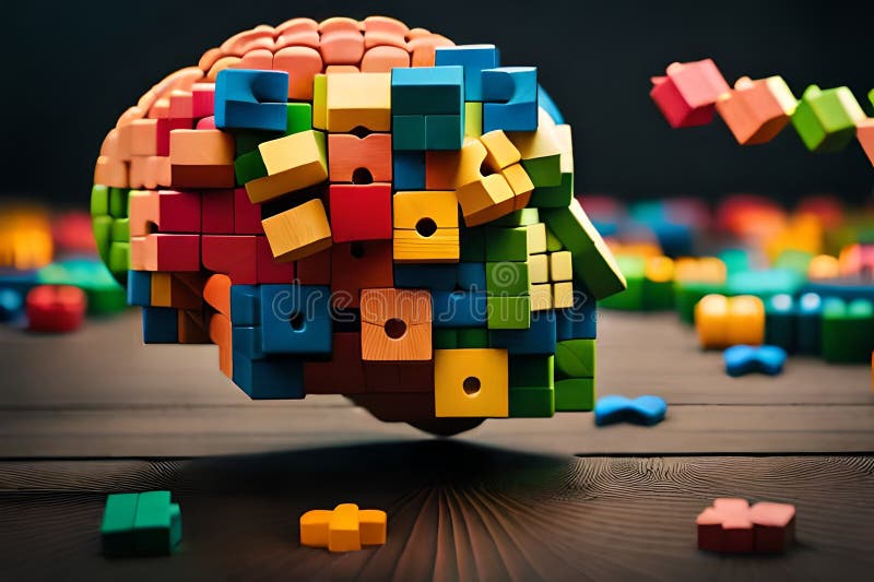 Puzzle Brain, the Concept Art of a Human Brain Exploding with Knowledge ...