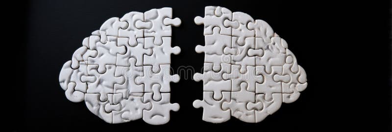 Puzzle Brain with Missing Pieces Shows Thoughts and Ideas, Creativity ...