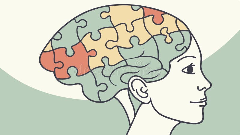 Puzzle Brain Side View, Mental Clarity and Focus Graphic. Vector Design ...