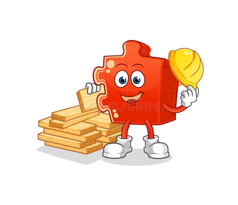 Puzzle Builder Vector. Cartoon Character Stock Vector - Illustration of ...