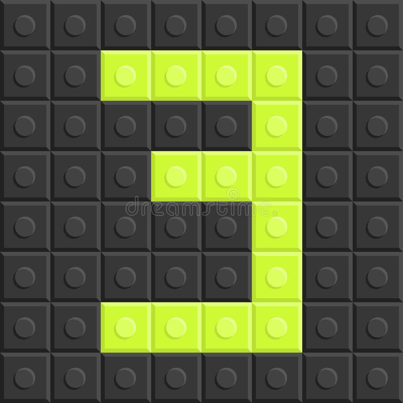 Puzzle Building Blocks Number Three, Flat Design Stock Vector ...