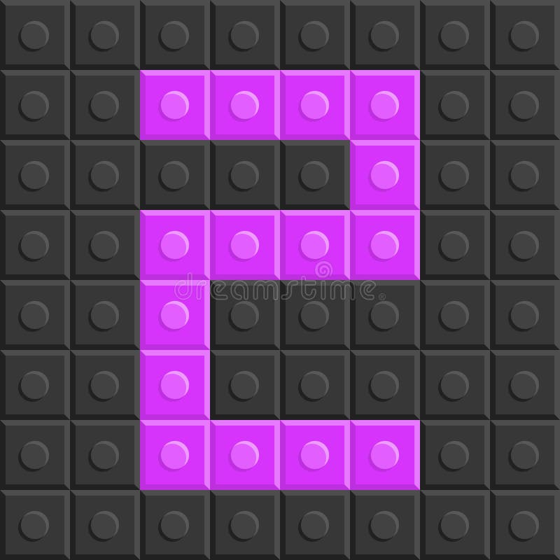 Puzzle Building Blocks Number Two, Flat Design Stock Vector ...