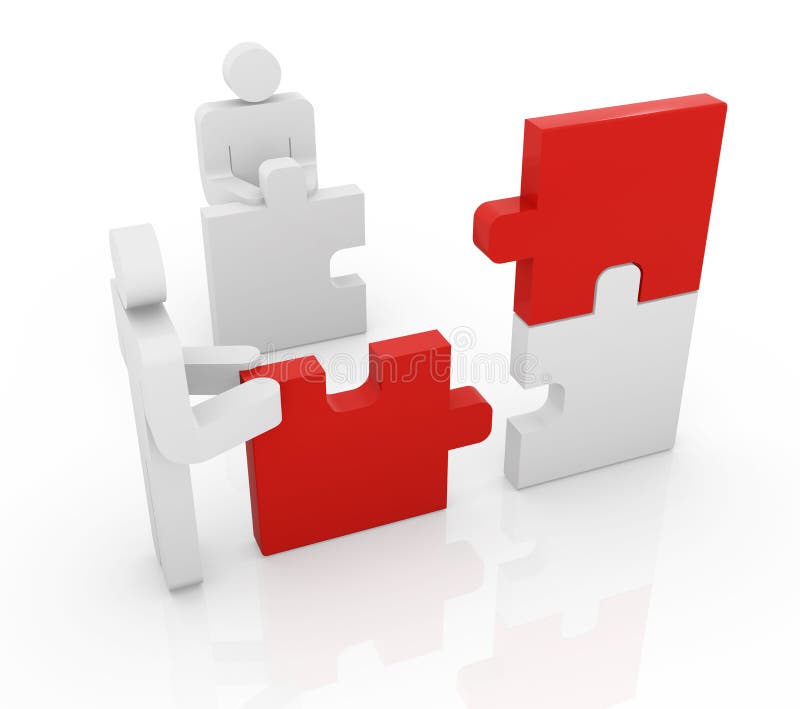 Puzzle building stock illustration. Illustration of working - 57595910