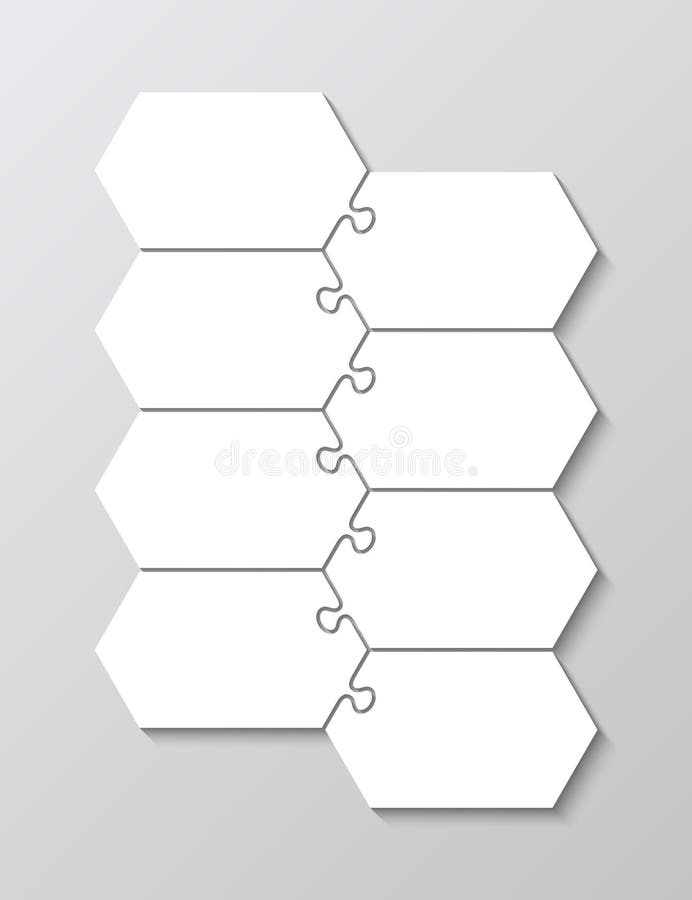 Puzzle Business Infographics with 8 Pieces. Presentation Grid Template ...