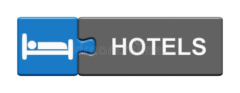 Puzzle Button: Hotels stock illustration. Illustration of puzzle ...
