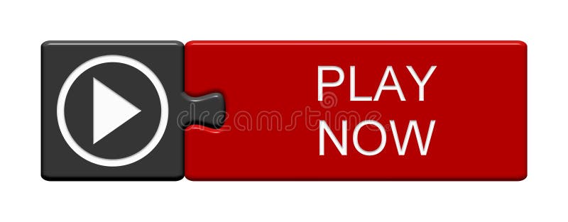 Puzzle Button with Icon Play Now Stock Illustration - Illustration of ...