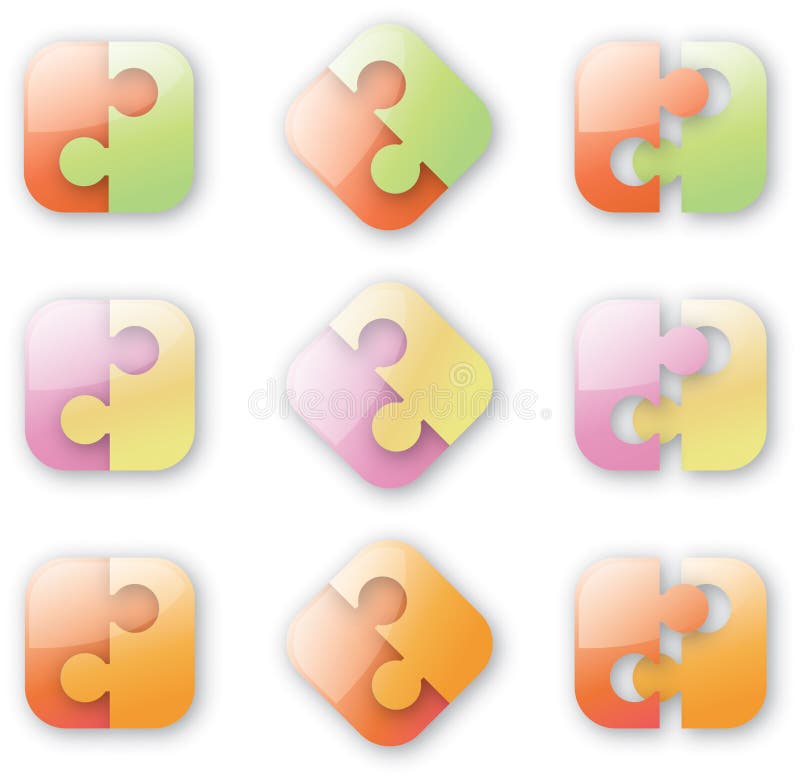 Puzzle Button-like illustration stock. Illustration du rectangle - 17056335