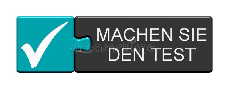 Puzzle Button: Test german stock illustration. Illustration of modern ...