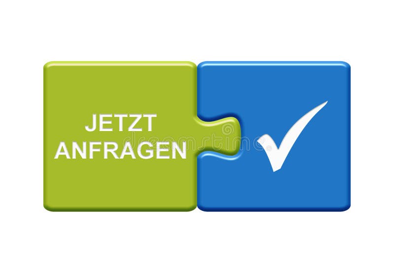 2 Puzzle Buttons Showing Ask Now German Stock Illustration ...