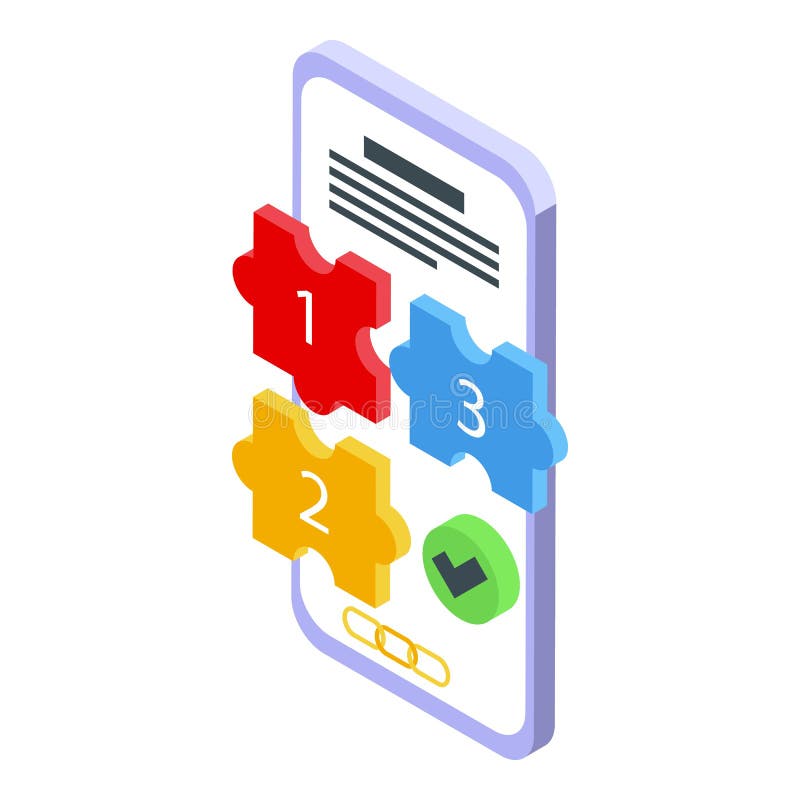 Puzzle Case Icon Isometric Vector. Business Study Stock Vector ...