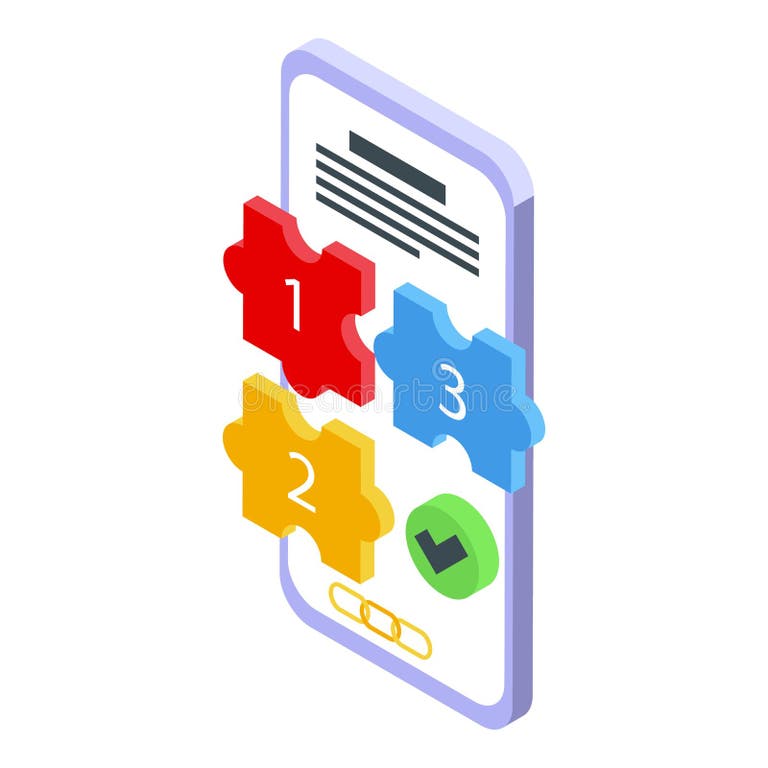 Puzzle Case Icon Isometric Vector. Business Study Stock Vector ...