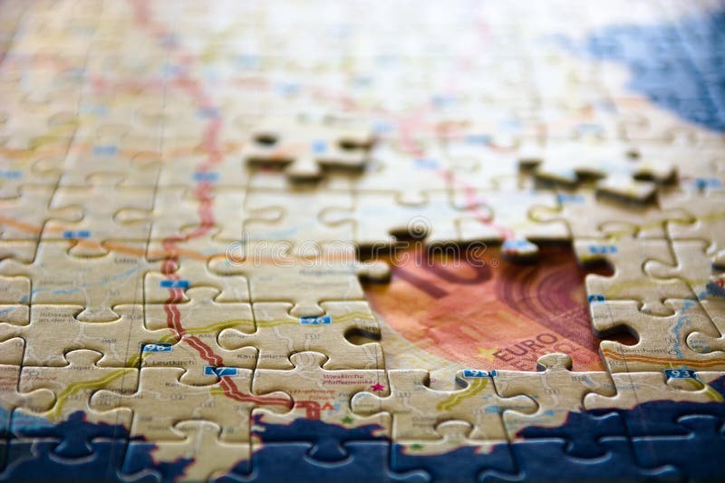 Puzzle and Cash. Making Money Concept Stock Photo - Image of money ...