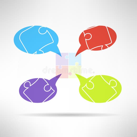 Puzzle Chat Comunication Template for Infographics Stock Vector ...
