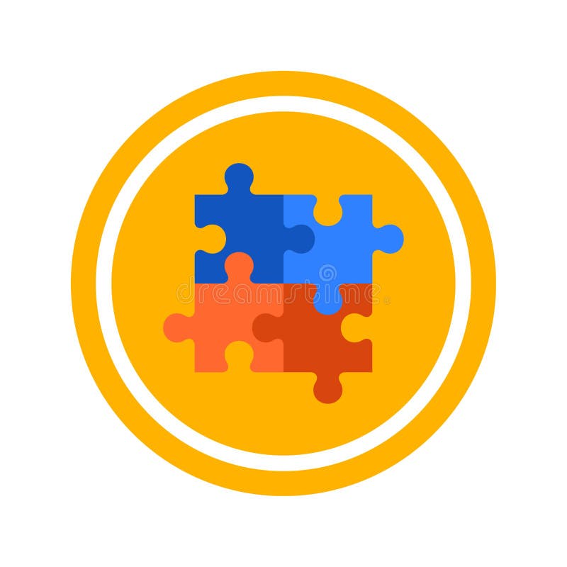 Puzzle Circle Icon stock vector. Illustration of graphic - 248553868