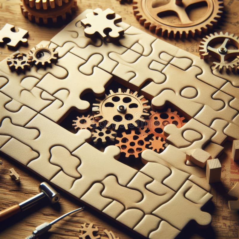Puzzle of Cog Mechanisms stock photo. Image of intricate - 310923664