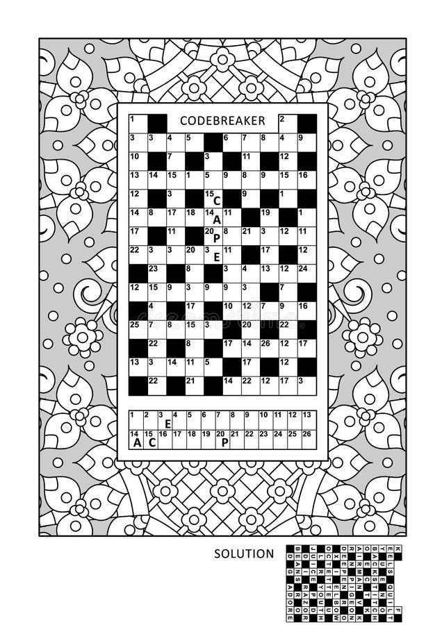 Puzzle and Coloring Activity Page for Adults Stock Vector ...