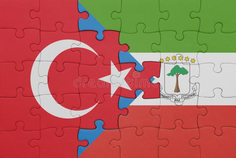 Puzzle with the Colourful National Flag of Equatorial Guinea and Flag ...