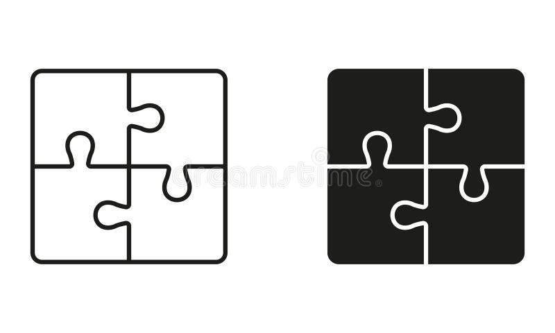 Puzzle Pieces Pictogram Vector Stock Illustrations – 1,081 Puzzle ...