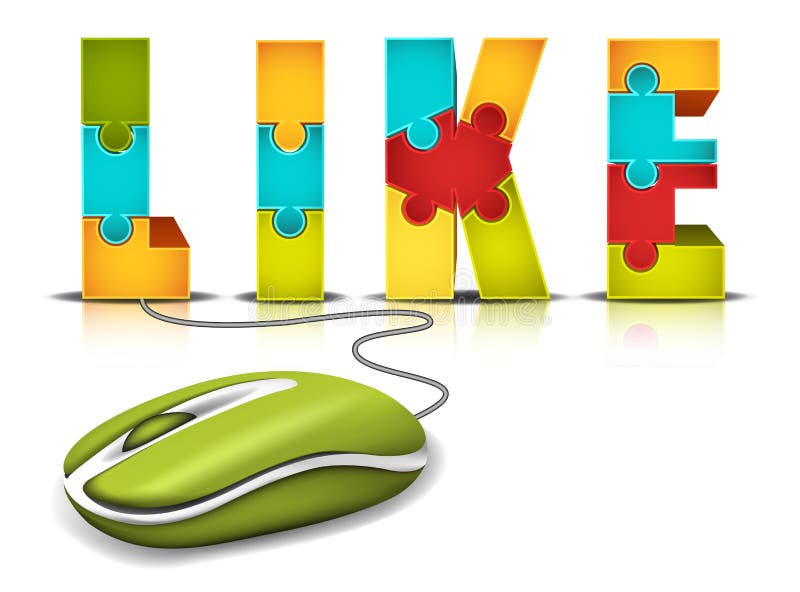 Puzzle and computer mouse stock vector. Illustration of shiny - 38943564