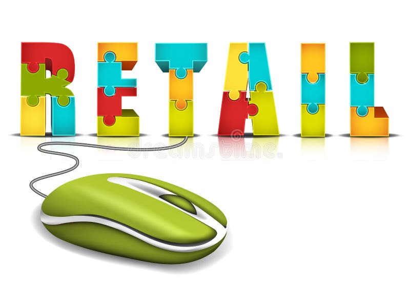 Puzzle and computer mouse stock vector. Illustration of click - 36980678