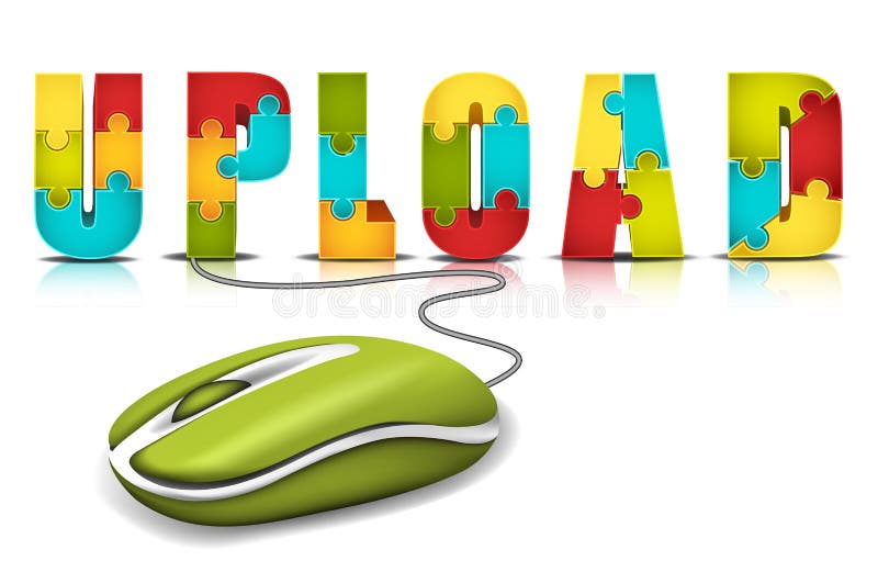 Puzzle and computer mouse stock vector. Illustration of computer - 37128806