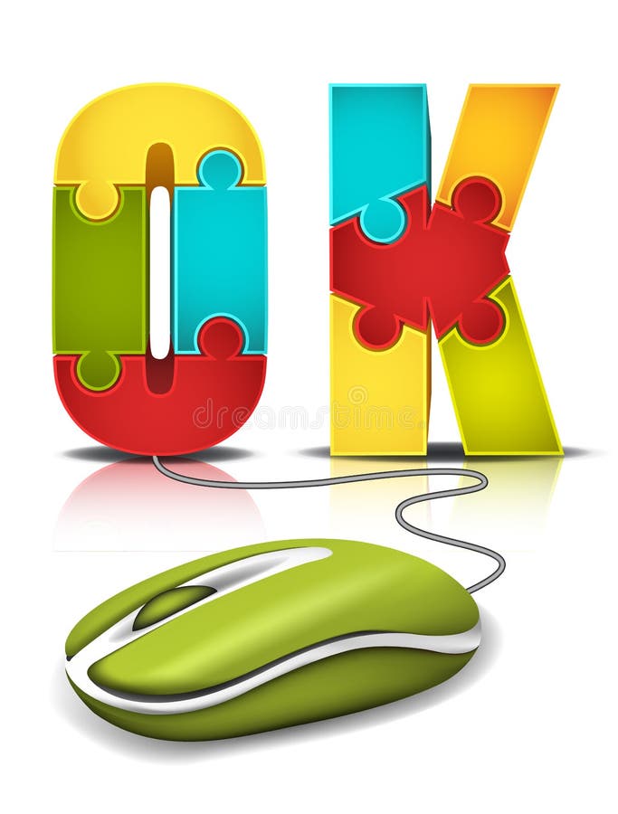 Puzzle and computer mouse stock vector. Illustration of icon - 37213798