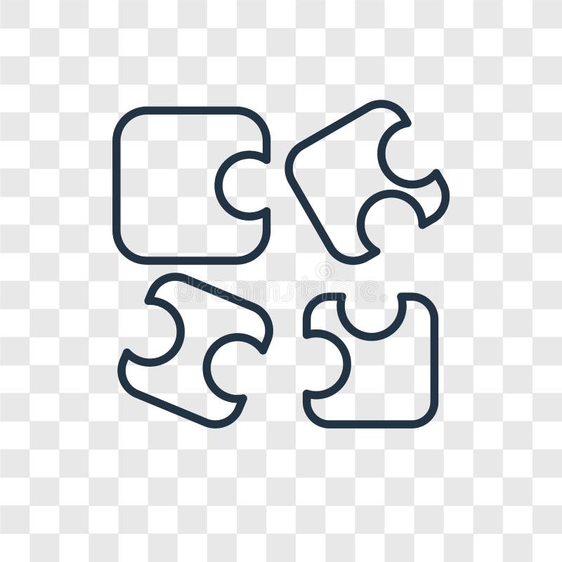 Puzzle Concept Vector Linear Icon Isolated on Transparent Background ...