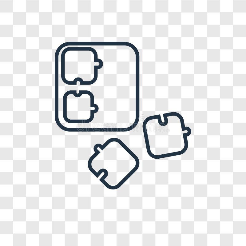 Puzzle Concept Vector Linear Icon Isolated On Transparent Background ...