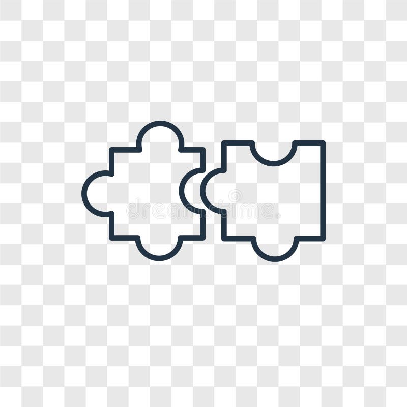Puzzle Concept Vector Linear Icon Isolated on Transparent Background ...