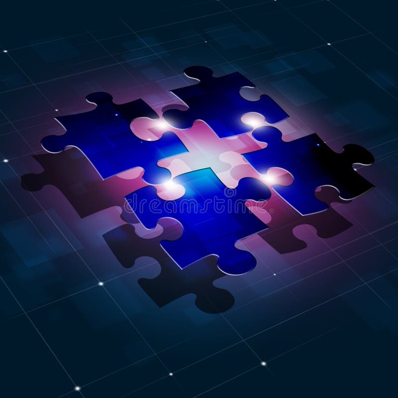Puzzle Connection Business Background Stock Illustration - Illustration ...