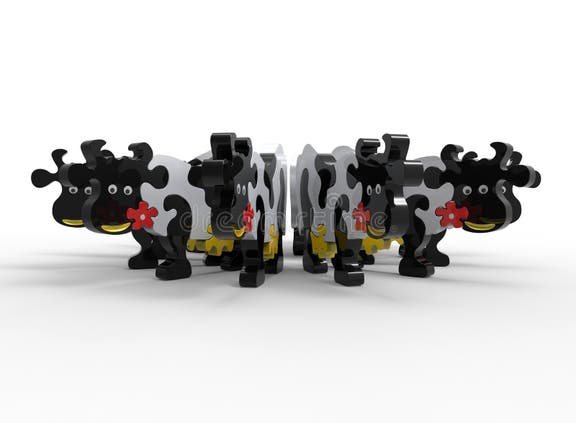 Puzzle cows array stock illustration. Illustration of kids - 72320333