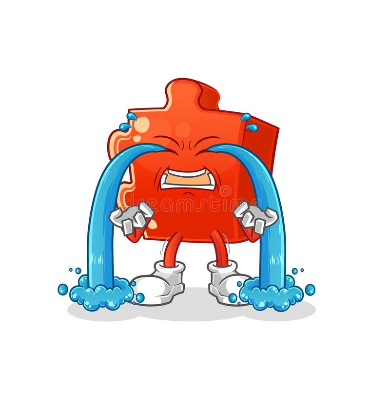 Puzzle Crying Illustration. Character Vector Stock Vector ...