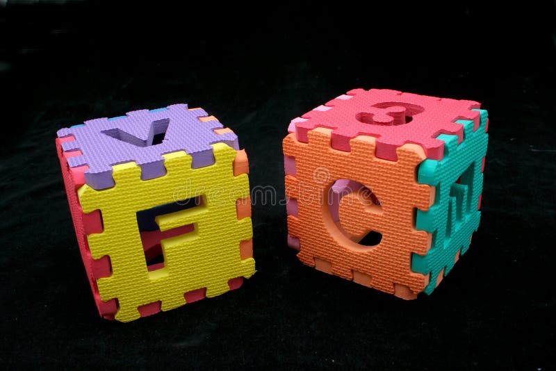 Puzzle cubes with letters stock image. Image of skill, alphabet - 597217