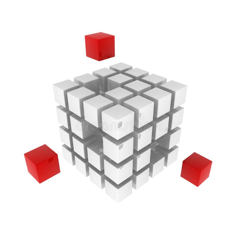 Puzzle Cubique D'isolement Sur Le Fond Blanc Illustration Stock ...