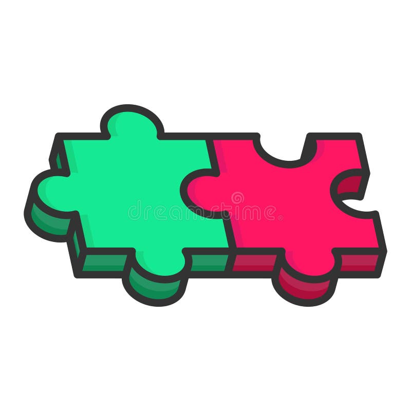 Two Puzzle Line Art Icon Stock Illustrations – 226 Two Puzzle Line Art ...