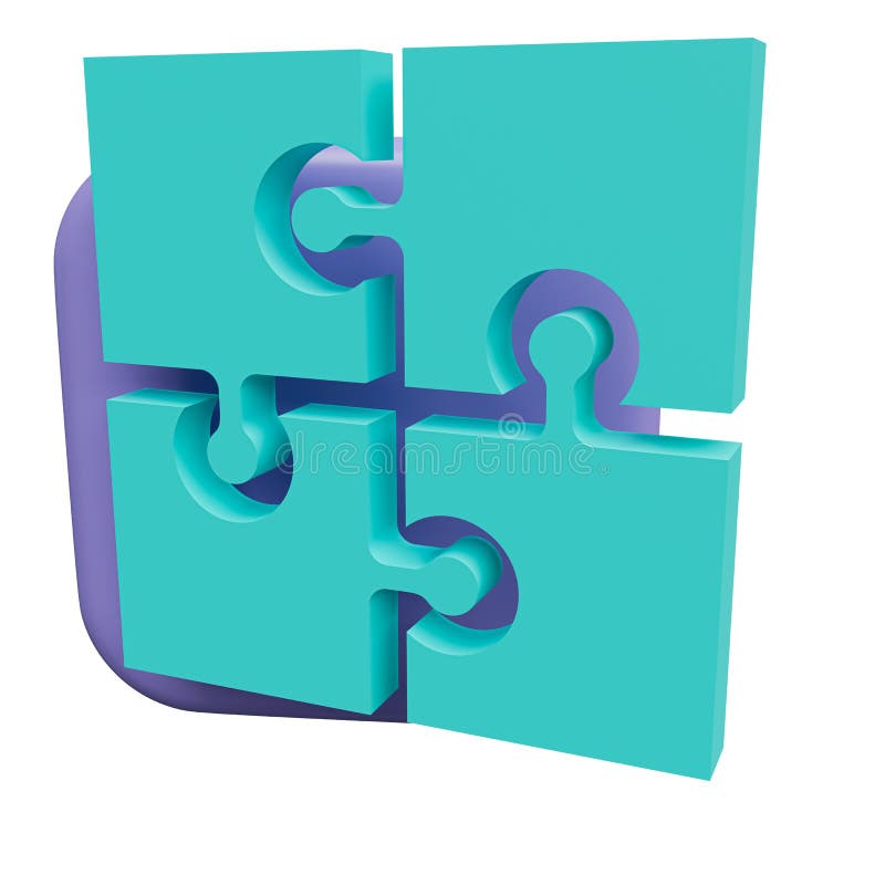 Puzzle 3d Icon Render Illustration Stock Image - Image of jigsaw ...