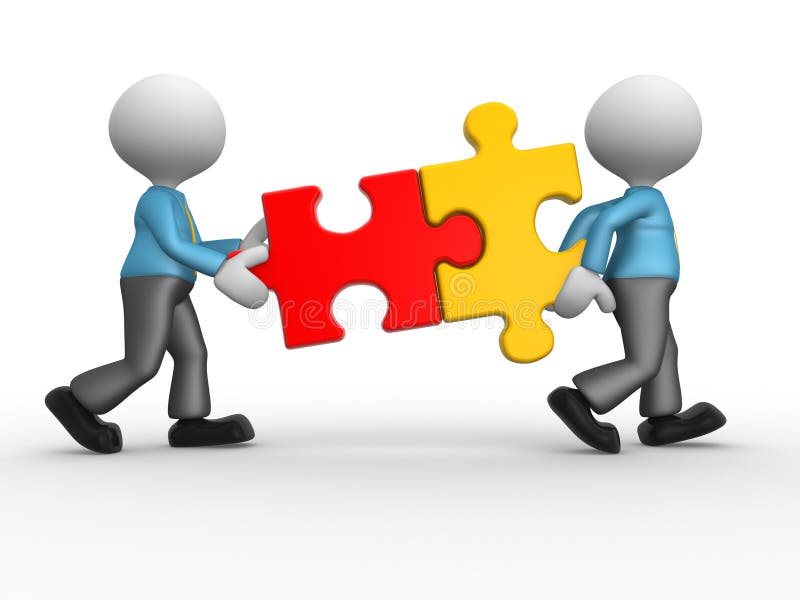 Partnership Puzzle Piece in Hand Stock Vector - Illustration of ...