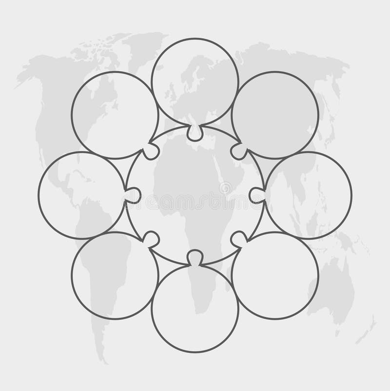 Puzzle Diagram Infographic Process on 8 Parts Stock Illustration ...