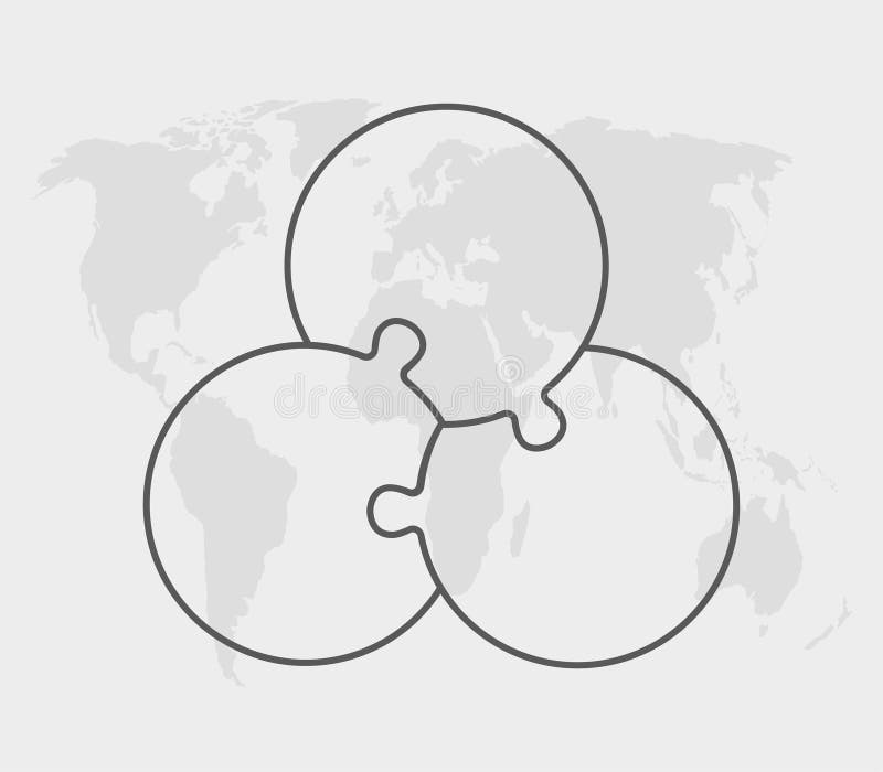 Puzzle Diagram Infographic Process on 3 Parts Stock Vector ...