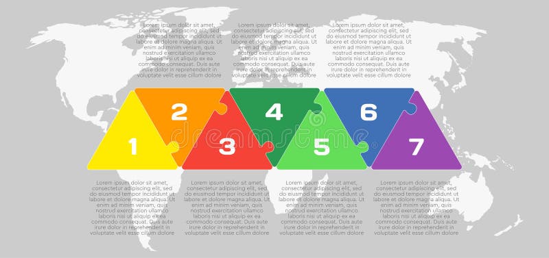Puzzle Diagram Infographic Process on 7 Steps Stock Illustration ...
