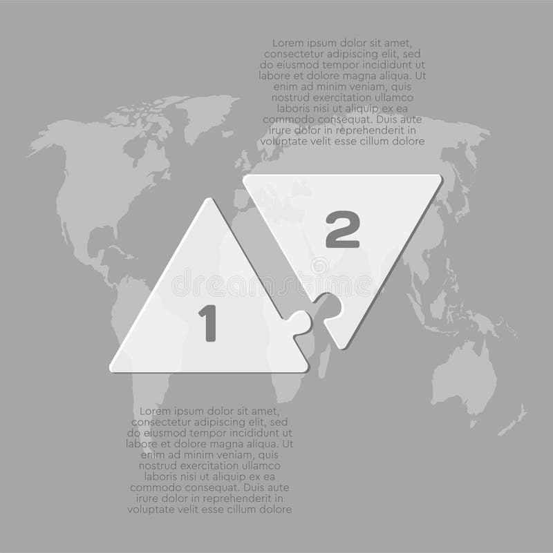 Puzzle Diagram Infographic Process on 2 Steps Stock Illustration ...