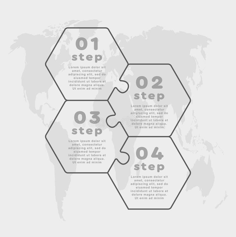 Puzzle Diagram Infographic Process on 4 Steps Stock Vector ...