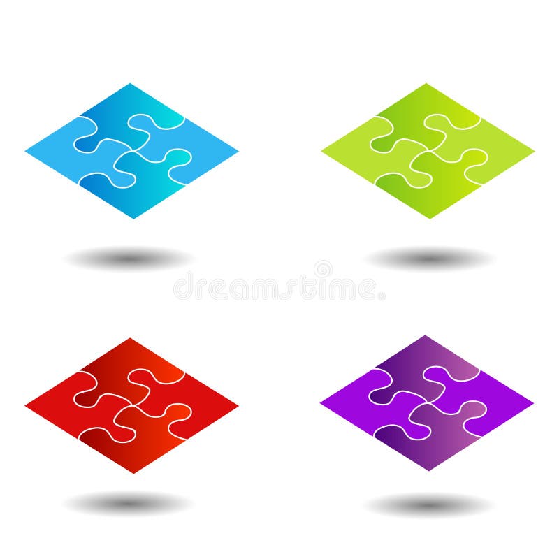 Puzzle in different colors stock vector. Illustration of computer ...