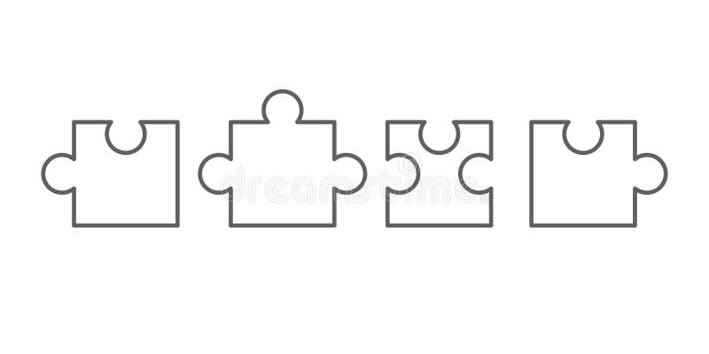 Puzzle Different Line Icon. a Simple Element Isolated on a White ...