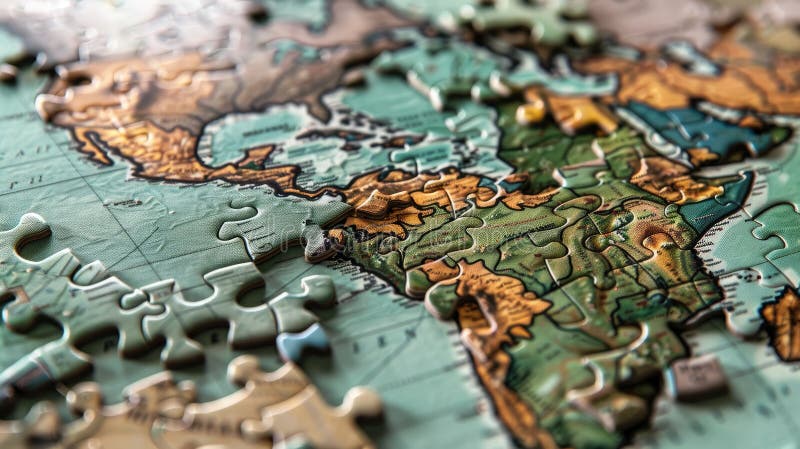 Puzzle of Earth Map with Missing Pieces on White Background Stock Photo ...